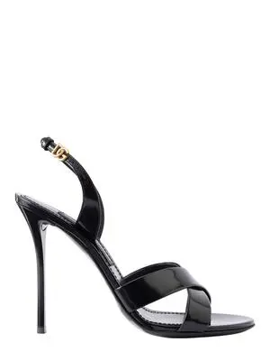 Dolce & Gabbana 105 Patent-leather Sandals - Black