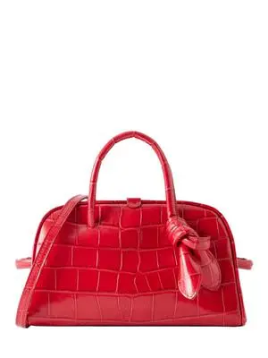 Jacquemus Le Petit Turismo Crocodile-effect Leather Shoulder Bag - Red