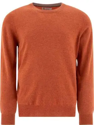 Brunello Cucinelli Crewneck Knitted Jumper - Orange