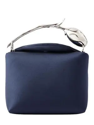 Erdem Mini Bloom Satin Top Handle Bag Blue