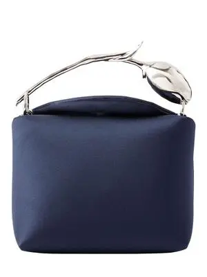 Erdem Mini Bloom Satin Top Handle Bag - Navy