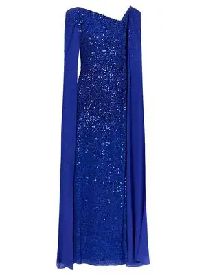Jenny Packham Twilight Sequin-embellished Gown Blue