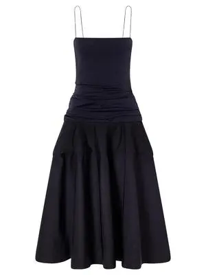 Jacquemus La Robe Paradiso Satin Midi Dress - Black