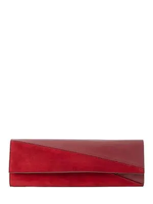 Proenza Schouler Hex Leather And Suede Clutch - Red