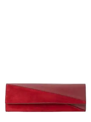 Proenza Schouler Hex Leather And Suede Clutch - Red