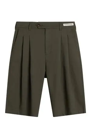 PORTER JAMES Double Pleated Shorts - Olive