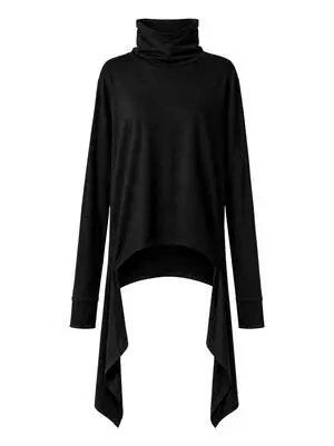 YOGI8APPAREL Black Soft Rebellion Longline Turtleneck Top