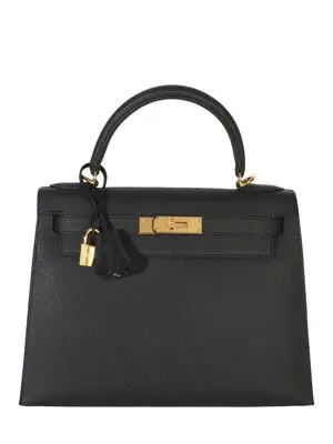 Hermès Epsom Sellier Kelly 28 Ghw - Black