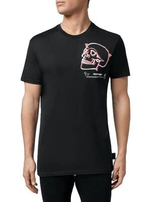 Philipp Plein T-shirt Round Neck Ss Skull - Black