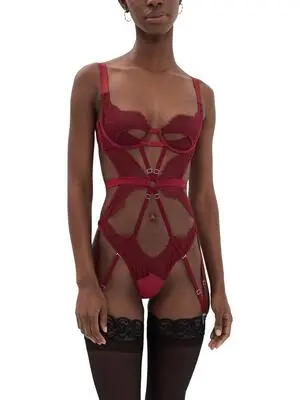 THISTLE AND SPIRE Minna Thong Bodysuit - Ruby