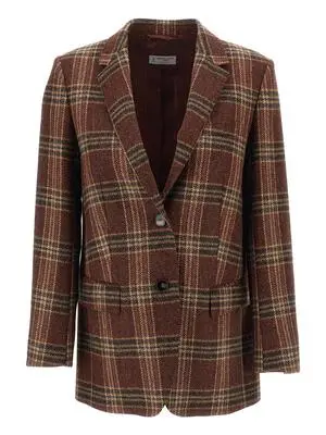 Alberto Biani BLAZER IN LANA A QUADRI Multicolor
