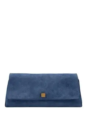 Khaite Audrey Suede Clutch - Blue