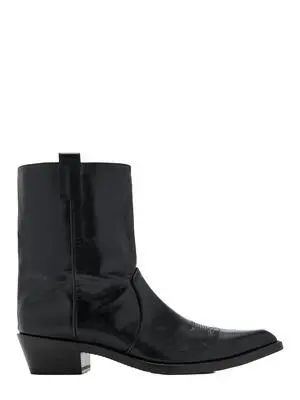 Khaite Clive Leather Ankle Boots - Black