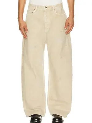 Balenciaga Relaxed Curved Jean In Brown - Beige