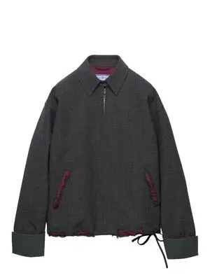 Prada Bonded Devoré Hopsack Blouson Jacket - Grey