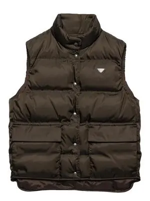 Prada Re-nylon Down Vest - Brown