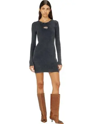 DIESEL® Short Dress In Faded Ribbed Knit
