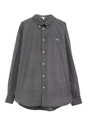 Loewe Anagram-embroidered Checked Shirt Black