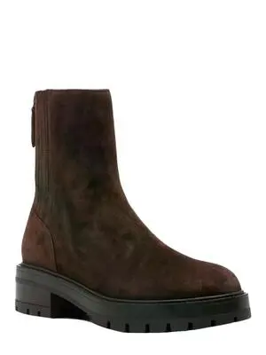 AQUAZZURA Saint Honore Combat Ankle Boots Brown
