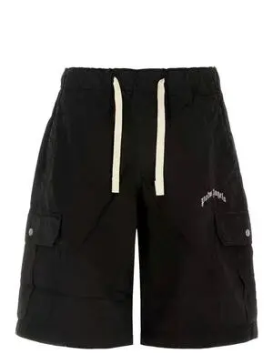Palm Angels Logo-print Cargo Shorts - Black