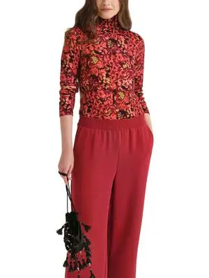Malìparmi Printed Knit Knit Turtleneck Sweater - Red