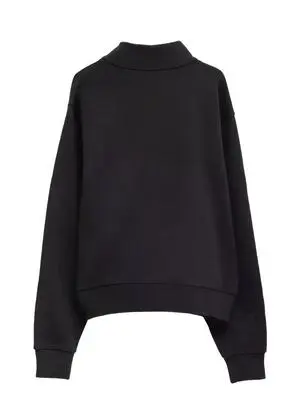 Moncler Logo-patch Quarter-zip Sweatshirt - Black