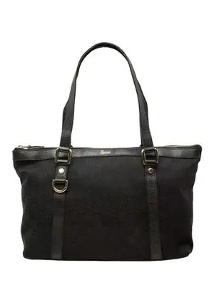 Gucci 2000-2015 Gg Canvas Abbey D Ring Tote Bag - Black