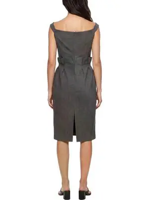 Magda Butrym 3d Floral-appliqué Draped Midi Dress - Grey
