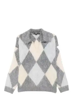 Seventy Argyle Intarsia-knit Sweater - Grey