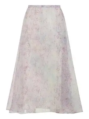 ALBERTA FERRETTI Floral-print Organza Skirt
