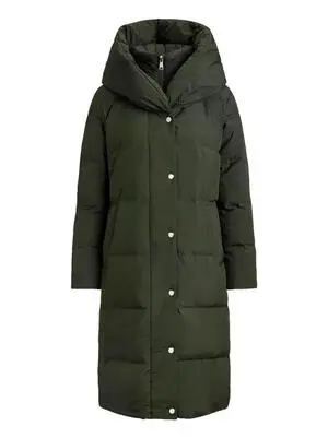 Ralph Lauren Pillow-collar Quilted Coat Green