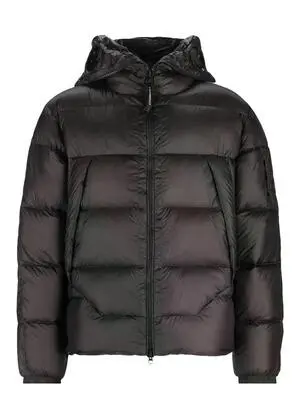 C.P. COMPANY Goggle-detail Quilted Jacket - Black