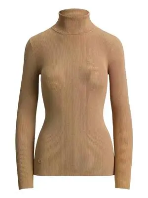 Ralph Lauren Roll-neck Ribbed Sweater - Brown