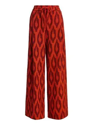 Essentiel Antwerp Printed Drawstring-fastening Palazzo Pants - Red