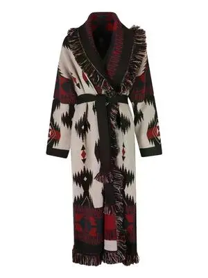 Alanui Icon Jacquard Fringe Coat - Neutrals