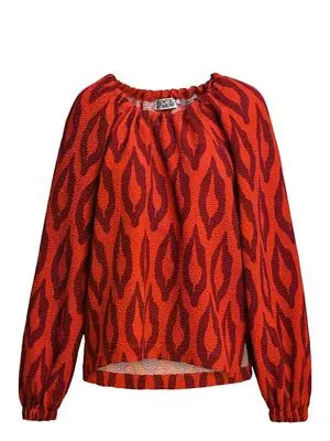 Essentiel Antwerp Kolorful Graphic-pattern Long-sleeve Blouse - Orange