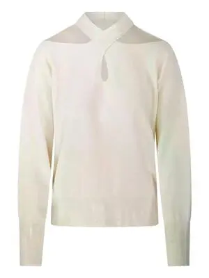 Federica Tosi Crossover-neck Cut-out Sweater - Neutrals