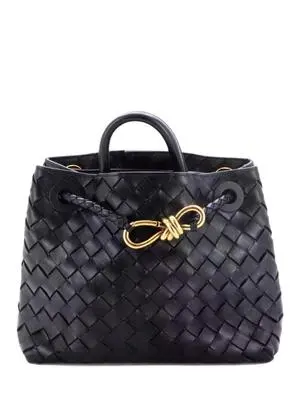 Bottega Veneta Andiamo Top Handle Bag Intrecciato Nappa Small Satchel Black