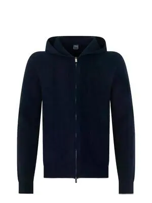 Fedeli Zip-up Cashmere Hoodie - Blue
