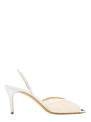 ANDREA WAZEN Katy Mesh Slingback Sandals - White