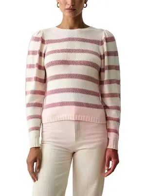 TWINSET Striped Puff-sleeve Sweater