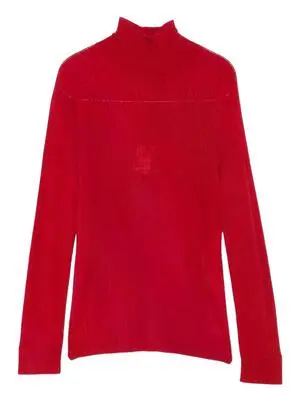 Max Mara Ribbed-knit Roll-neck Sweater - Red