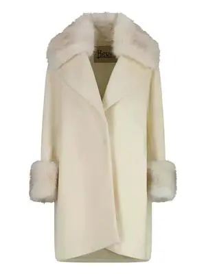 Herno Faux-fur Trim Coat - Neutrals