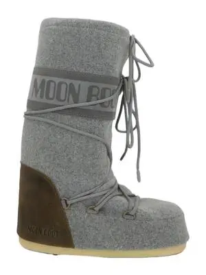 Moon Boot Icon Felt Nubuck Boots - Grey