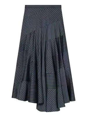 Tory Burch Flared Viscose Skirt Blue