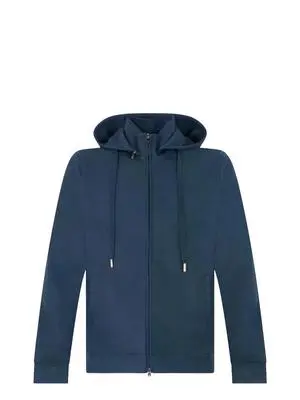 Fedeli Zip-up Cashmere Hoodie - Blue