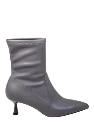 SERGIO LEVANTESI Pointed-toe Kitten-heel Ankle Boots - Grey