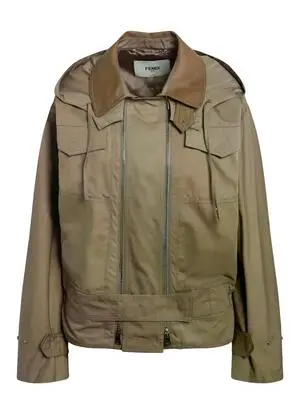 Fendi Multi-zip Hooded Jacket - Neutrals