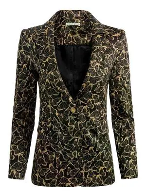 Alice + Olivia Macey Butterfly-pattern Blazer - Black