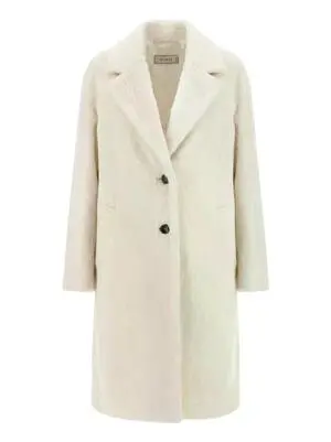 Peserico Faux-fur Single-breasted Coat - Neutrals